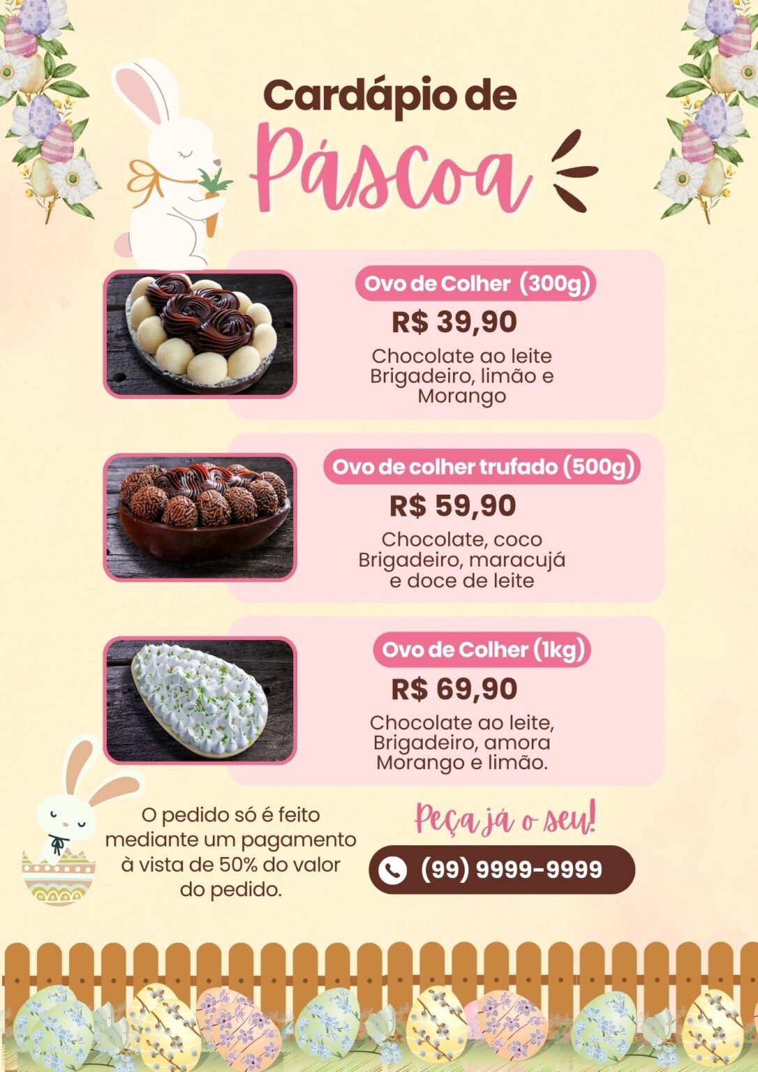 Cardápios de ovos de páscoa - Dona de casa criativa