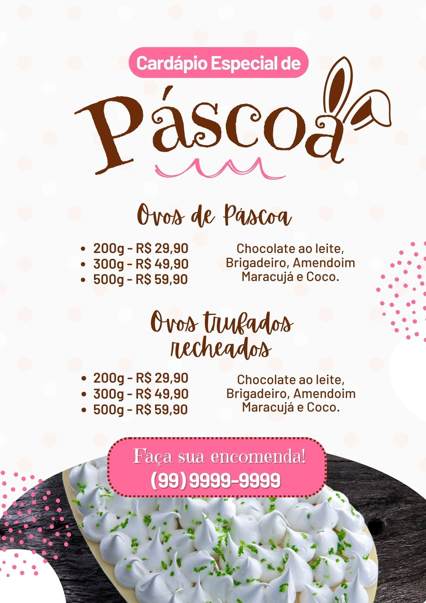 Cardápios de ovos de páscoa - Dona de casa criativa